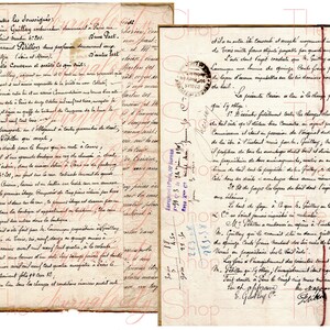 Antique French Document SET #1, INSTANT Digital Download; French Script ...