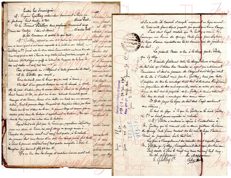 Antique French Document SET 1 INSTANT Digital Download - Etsy