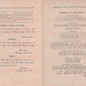 ORNAMENTAL DRAWINGS and PENMANSHIP, Instant Digital Download; Script ...