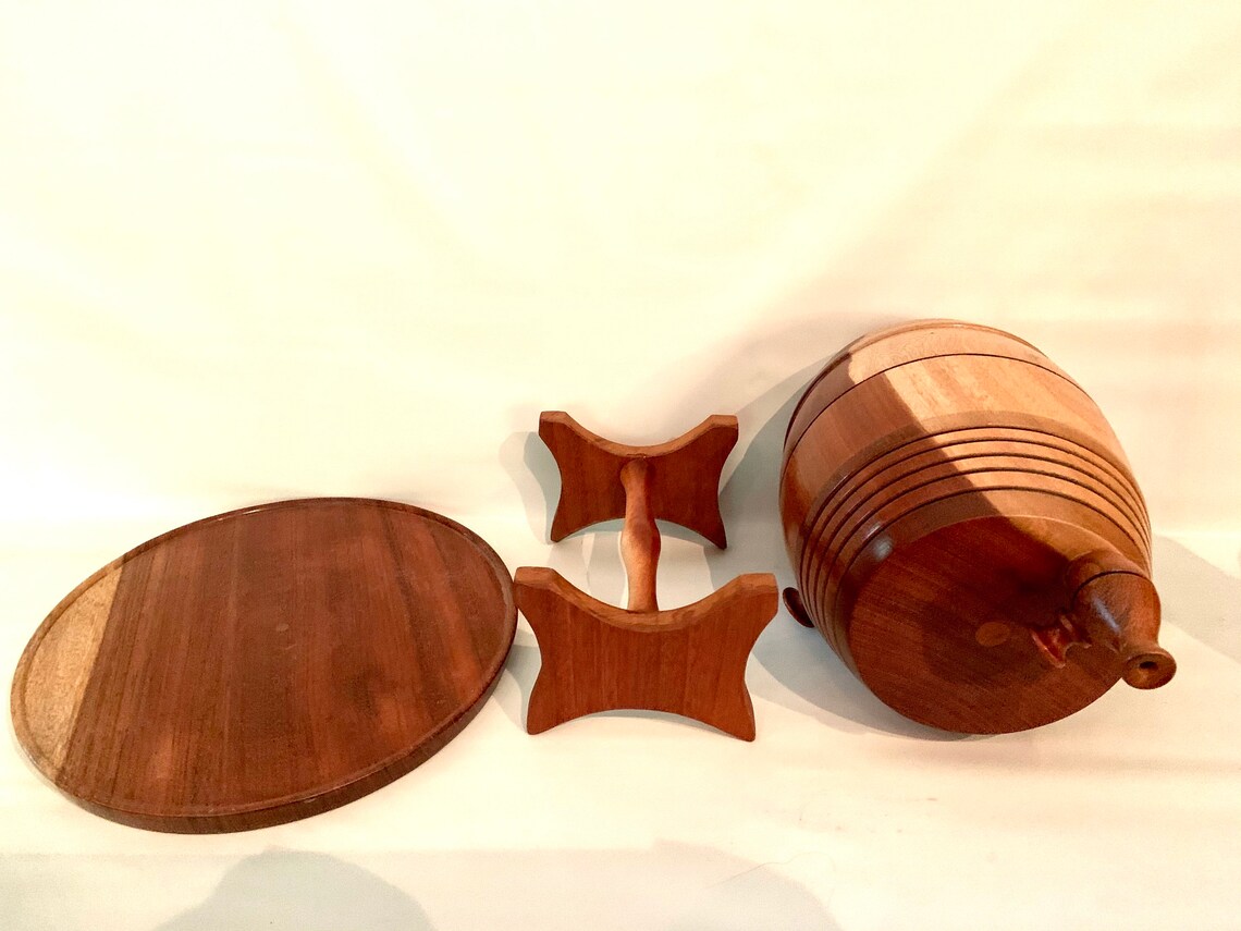 Vintage Wood Whiskey Barrel Keg Decanter With Shot Glasses - Etsy