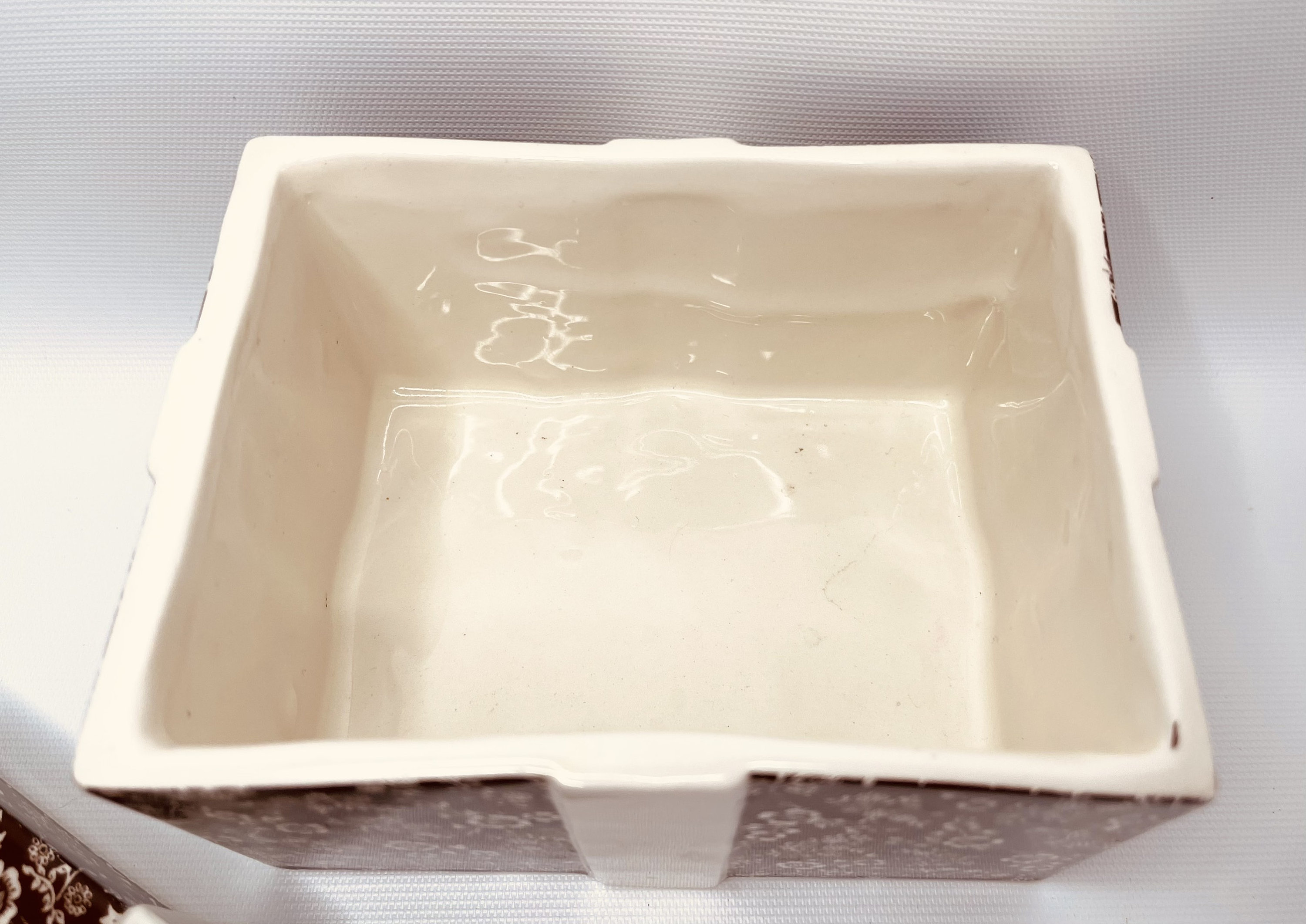 Vintage Brown Calico Decorative Box With Bow Cottage Chic - Etsy