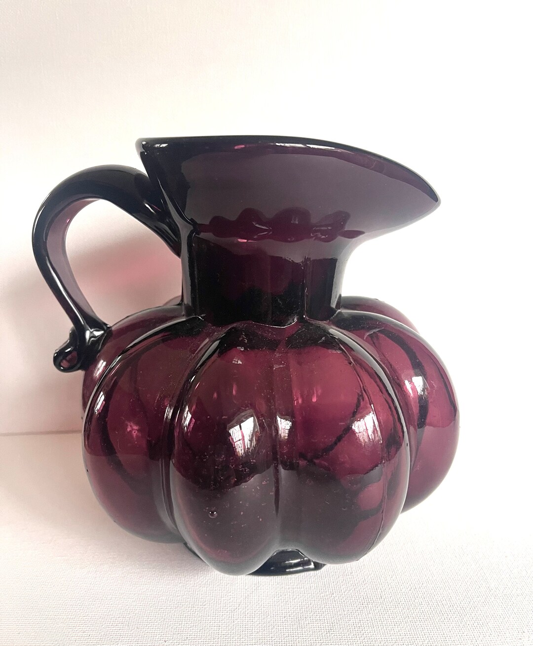 Vintage Midcentury Clevenger Brothers Glass Works Cantaloupe Jug ...