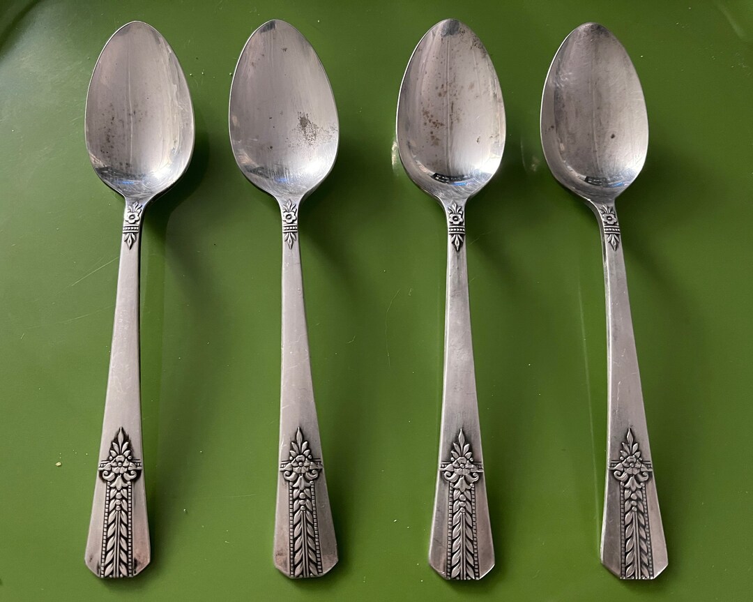 Vintage Oneida Vernon Silverplate Spoons Romford Pattern C.1939 Set of ...