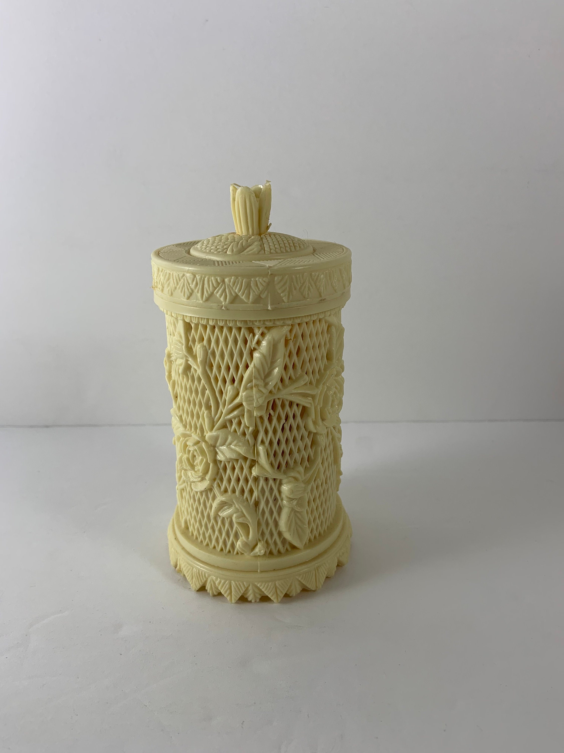 Vintage Faux Ivory Toothpick Holder Flower Plastic Appetizer - Etsy