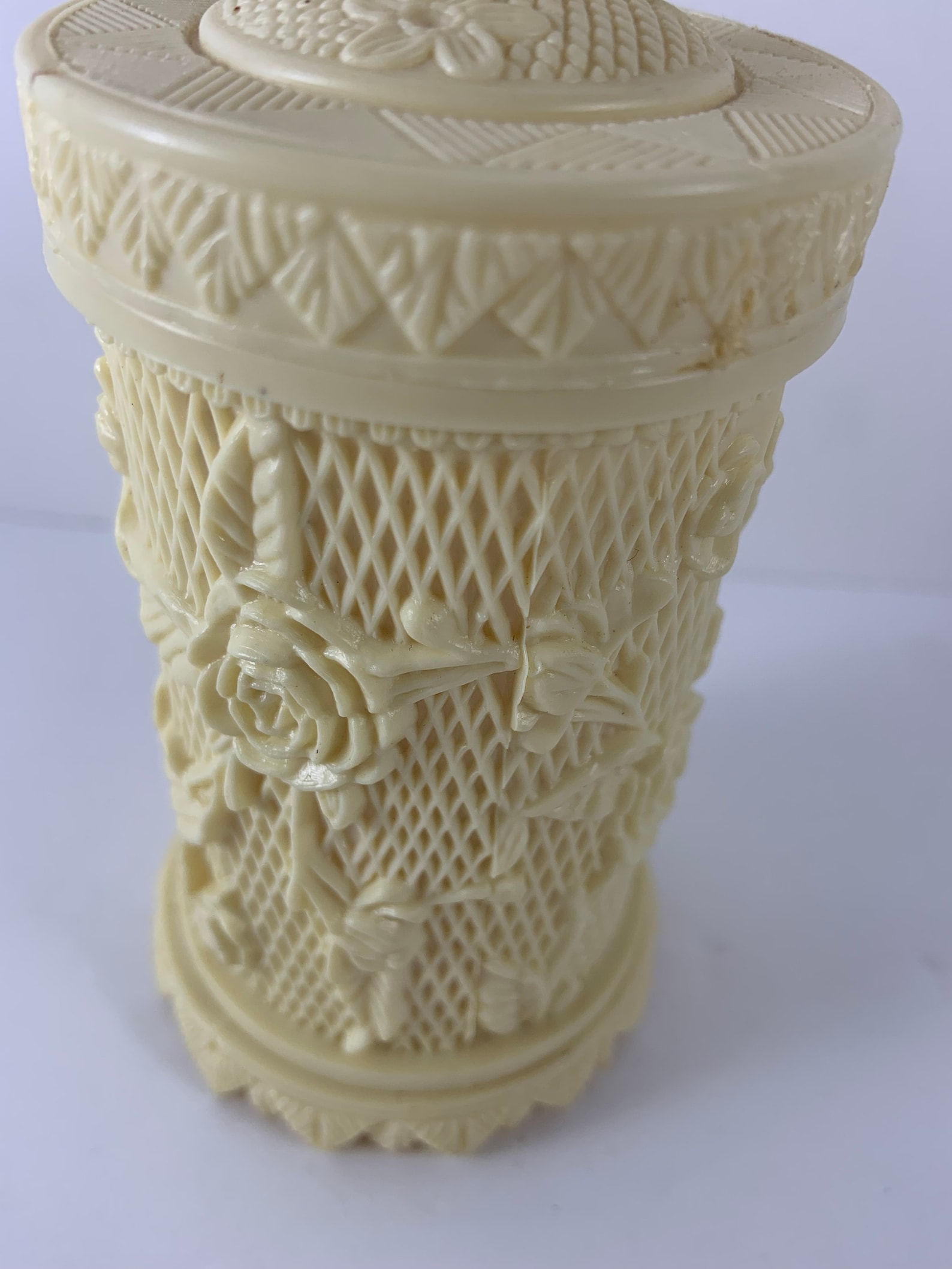 Vintage Faux Ivory Toothpick Holder Flower Plastic Appetizer | Etsy