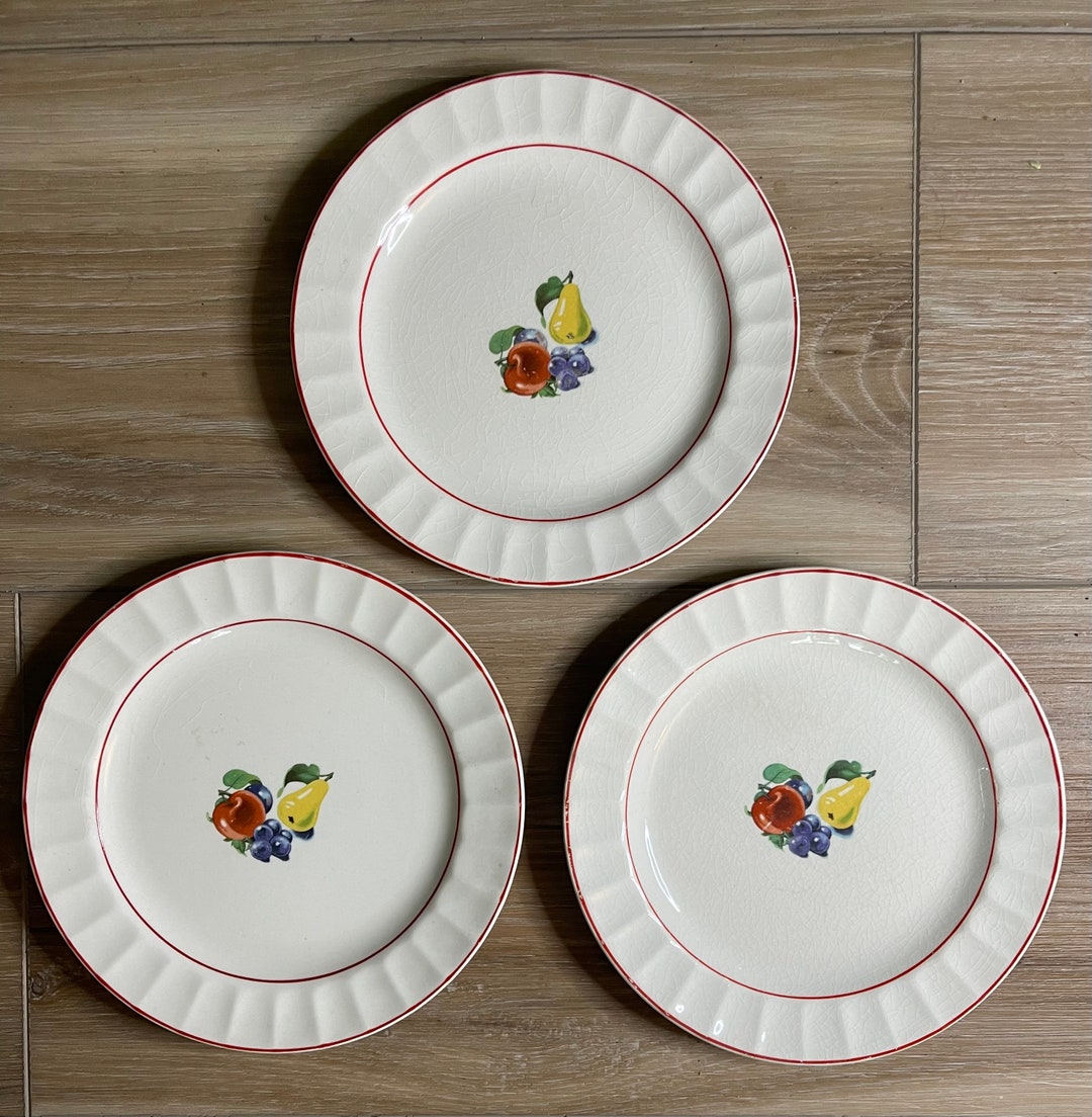 1940s China Dessert/side Plate Set of 3 Appetizer Plates Fruit Desig - Etsy