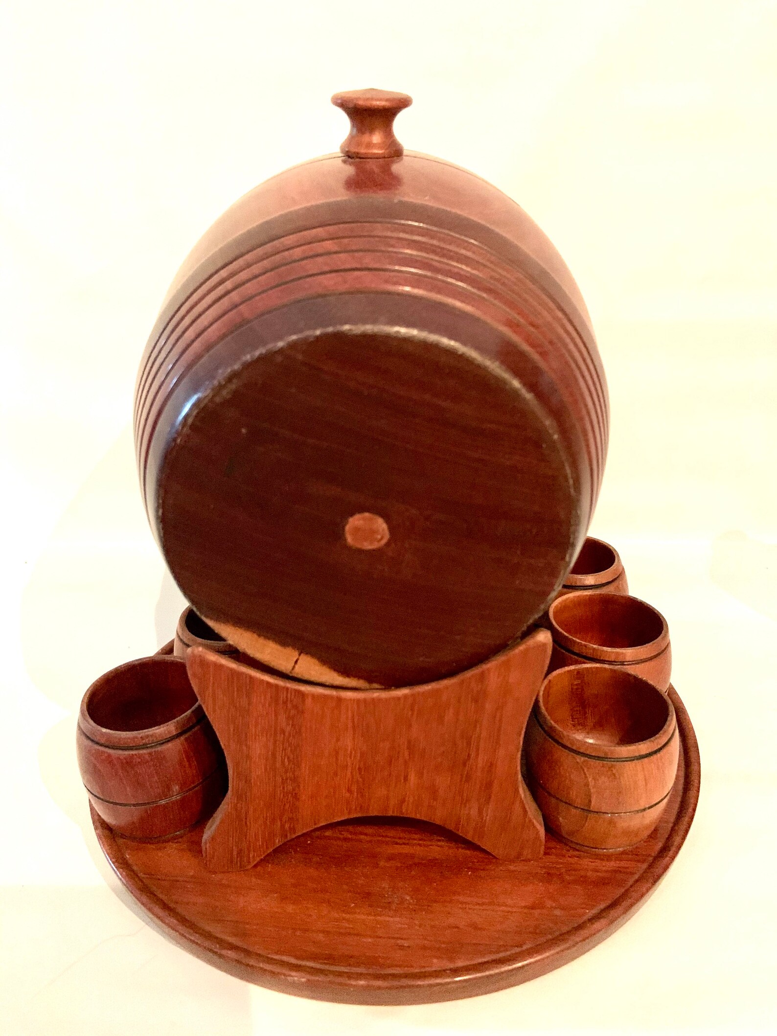 Vintage Wood Whiskey Barrel Keg Decanter With Shot Glasses - Etsy