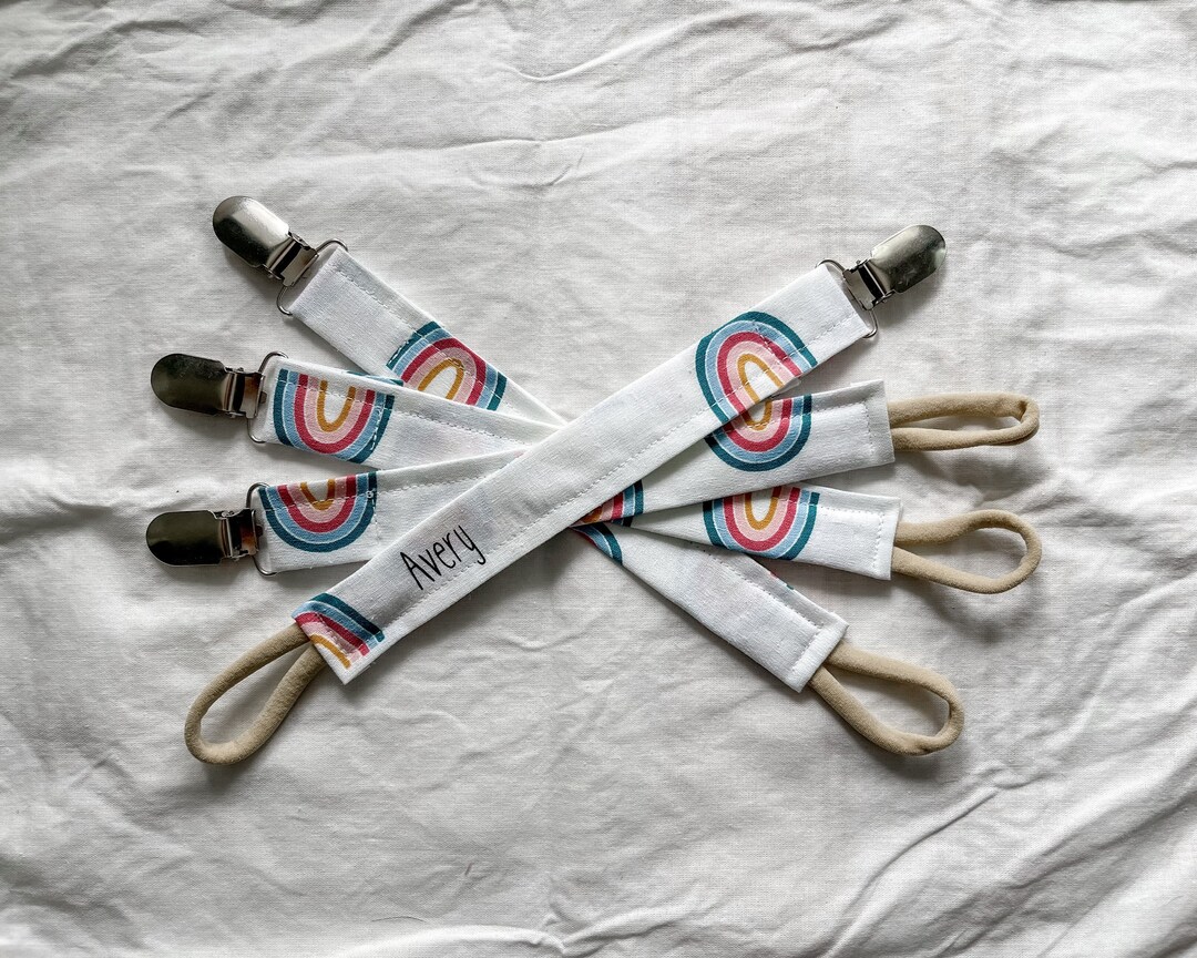 Personalized Handmade Rainbow Pacifier Clip - Etsy