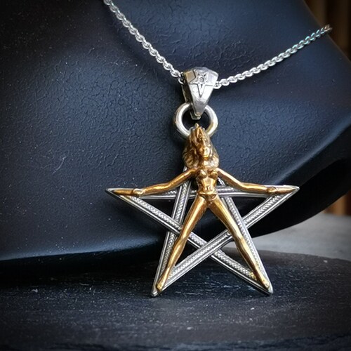 Pentagram Lilith Silver Gold Tribut to HR Giger - Etsy