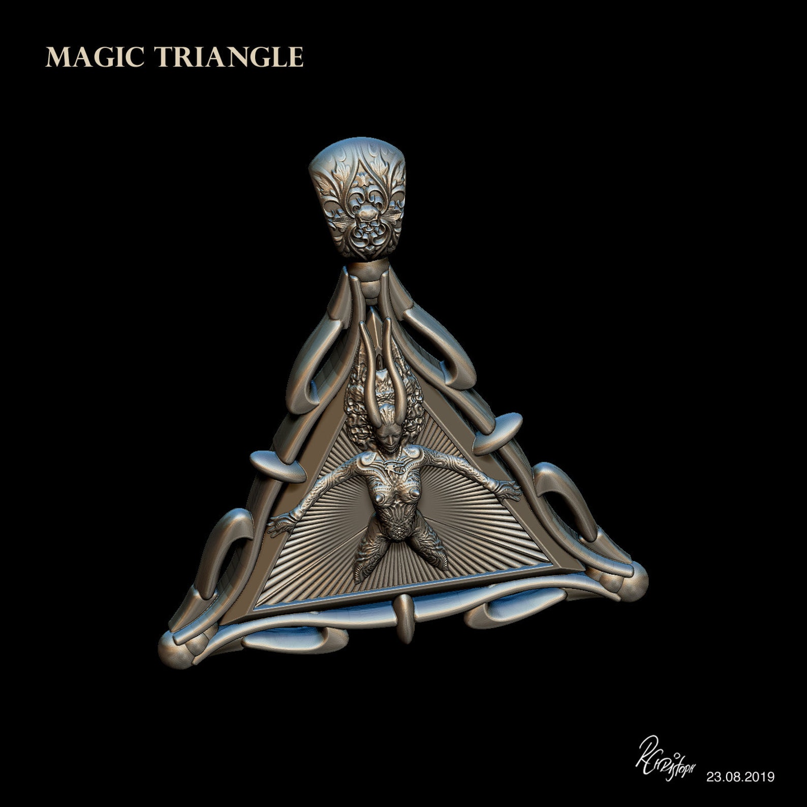 Magic_triangle.37.00 X 7.00 X 42 Mm Steel Polished Gold Plated - Etsy