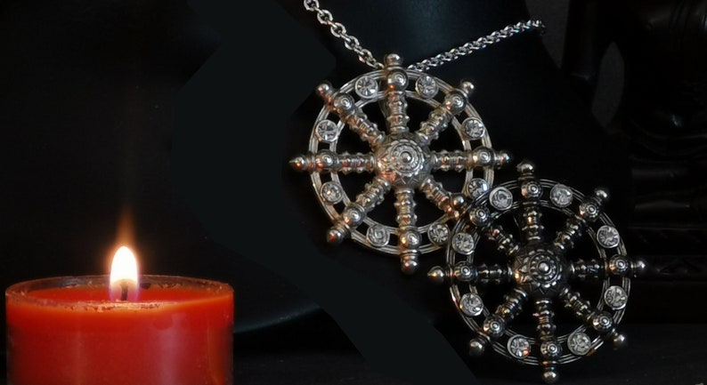 Dharma wheel. Silver 925 Dharma chakra jewelry with | Etsy