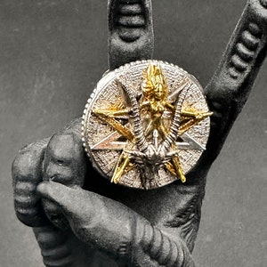 Giger and Christoph, Large Baphomet Ring, Silver 925, Only 100 Copies ...