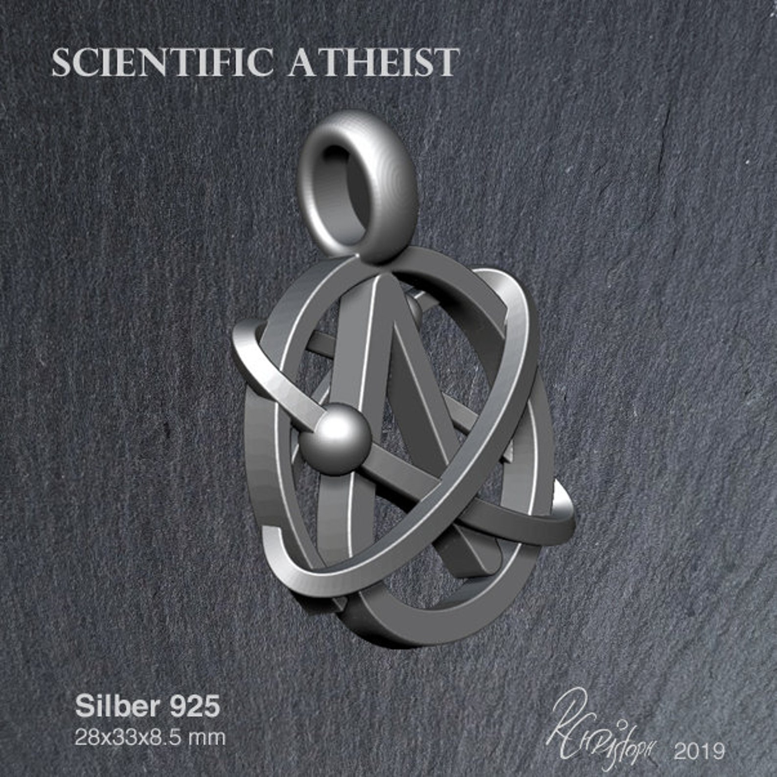 Scientific Atheism Symbol Sign Star Dust Silver 925 | Etsy