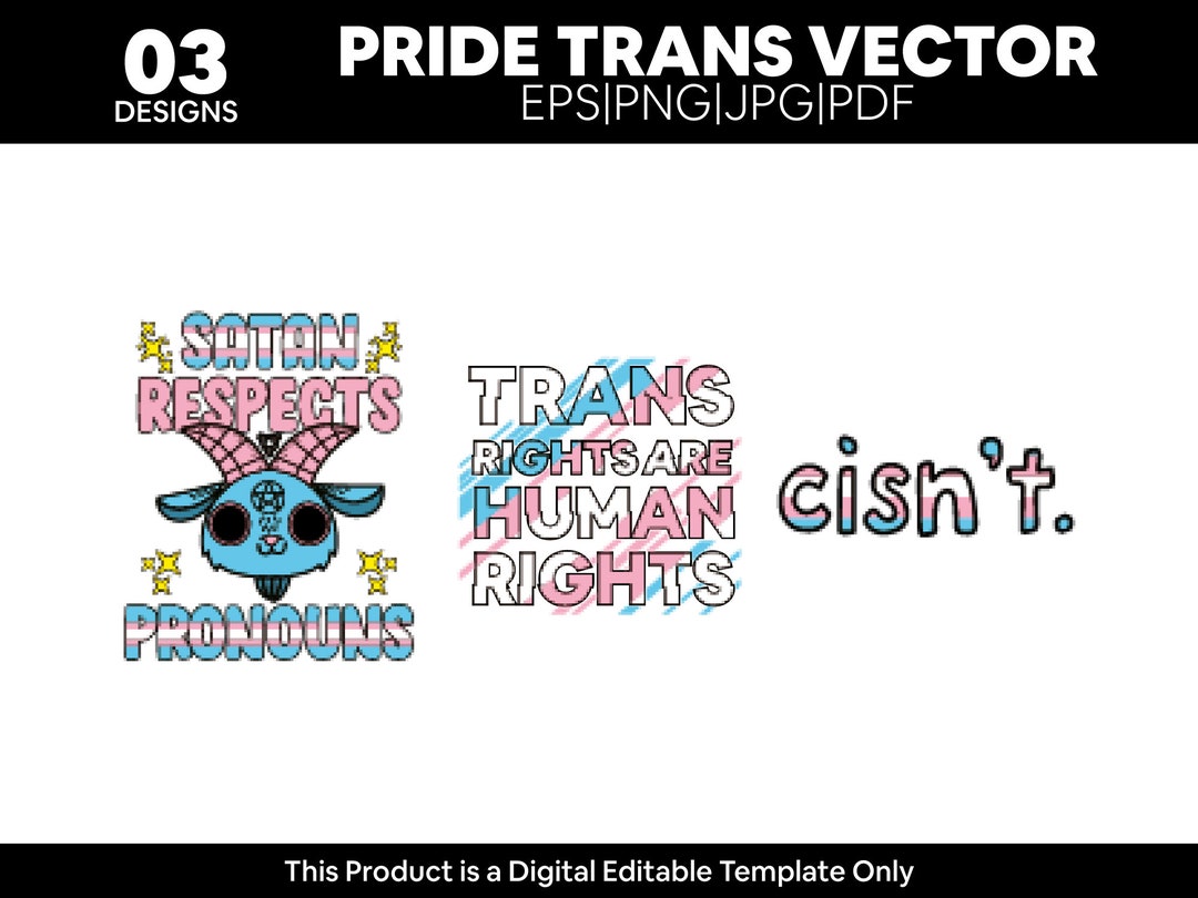 Vector Pride Trans Digital Download Set Printable Lgbtq Template ...