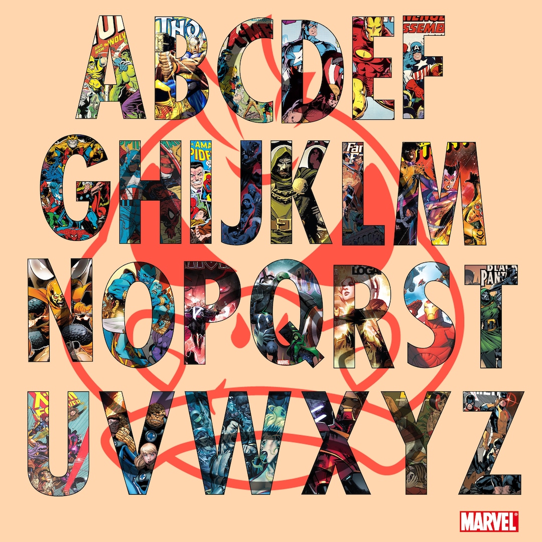 Super Hero Alphabet A-Z Comic Design PNG et SVG - Etsy France