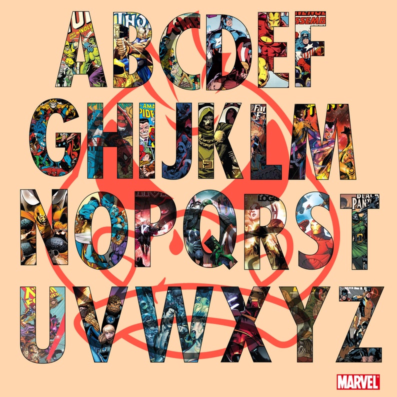 Super Hero Alphabet A-Z Comic Design PNG et SVG - Etsy France