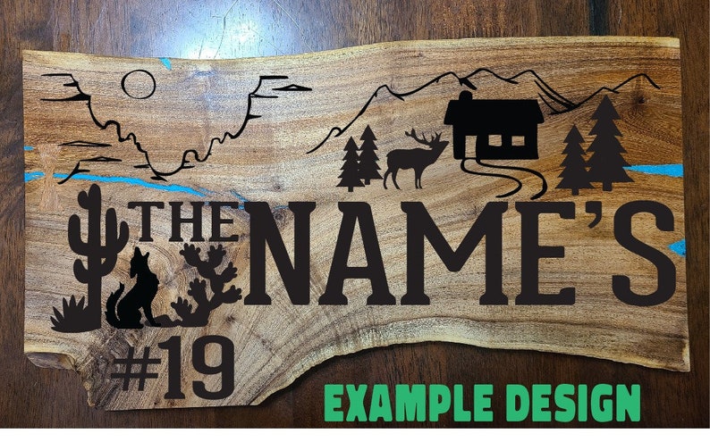 Hand Carved Custom Wood Live Edge Cabin & Cottage Engraved Sign ...