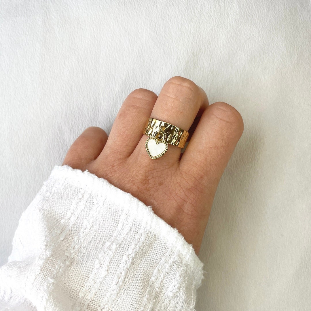CHLOÉ Ring in Stainless Steel and Mother-of-pearl Adjustable - Etsy