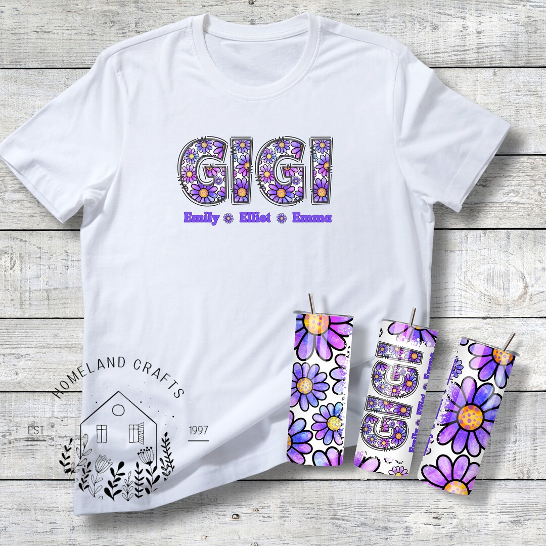 Gigi, Matching Shirt & Tumbler Png Design , Gigi Flower Png, Gigi ...
