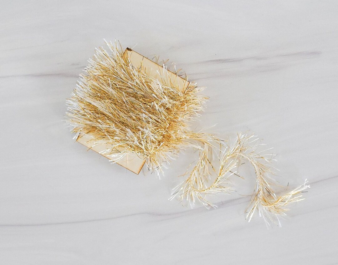 Gold Tinsel Sparkly Ribbon Yarn / Gift Wrap Ribbon / Gift Packaging ...