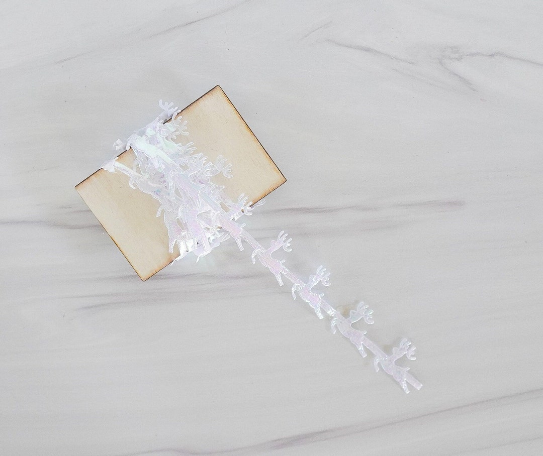 Iridescent Reindeer Die-cut Ribbon Trim / Gift Packaging / Gift Wrap ...