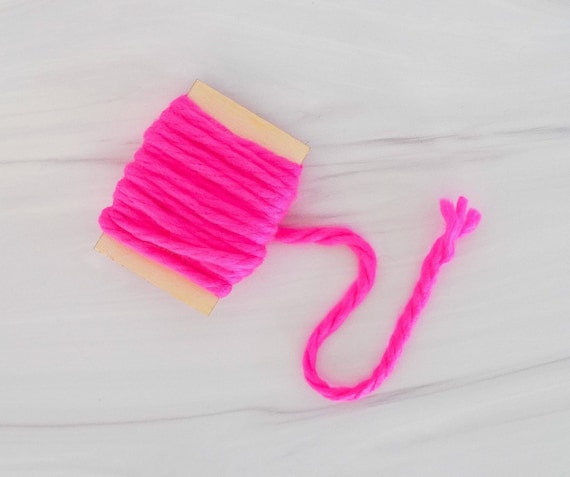 Old-fashioned Neon Pink Yarn Ribbon / Gift Wrap Ribbon / Gift - Etsy