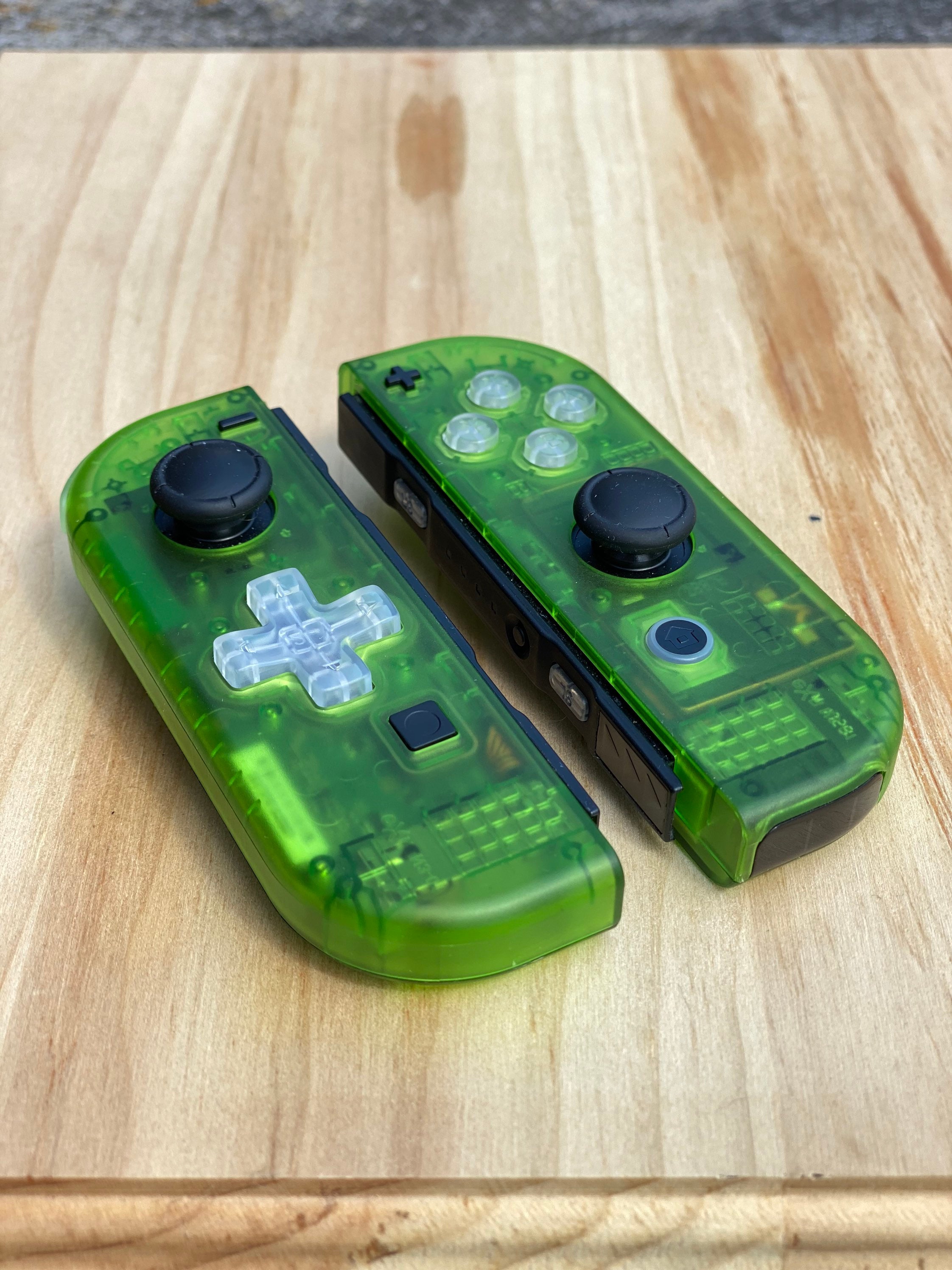 Transparent Green Joycons with Clear Buttons | Etsy