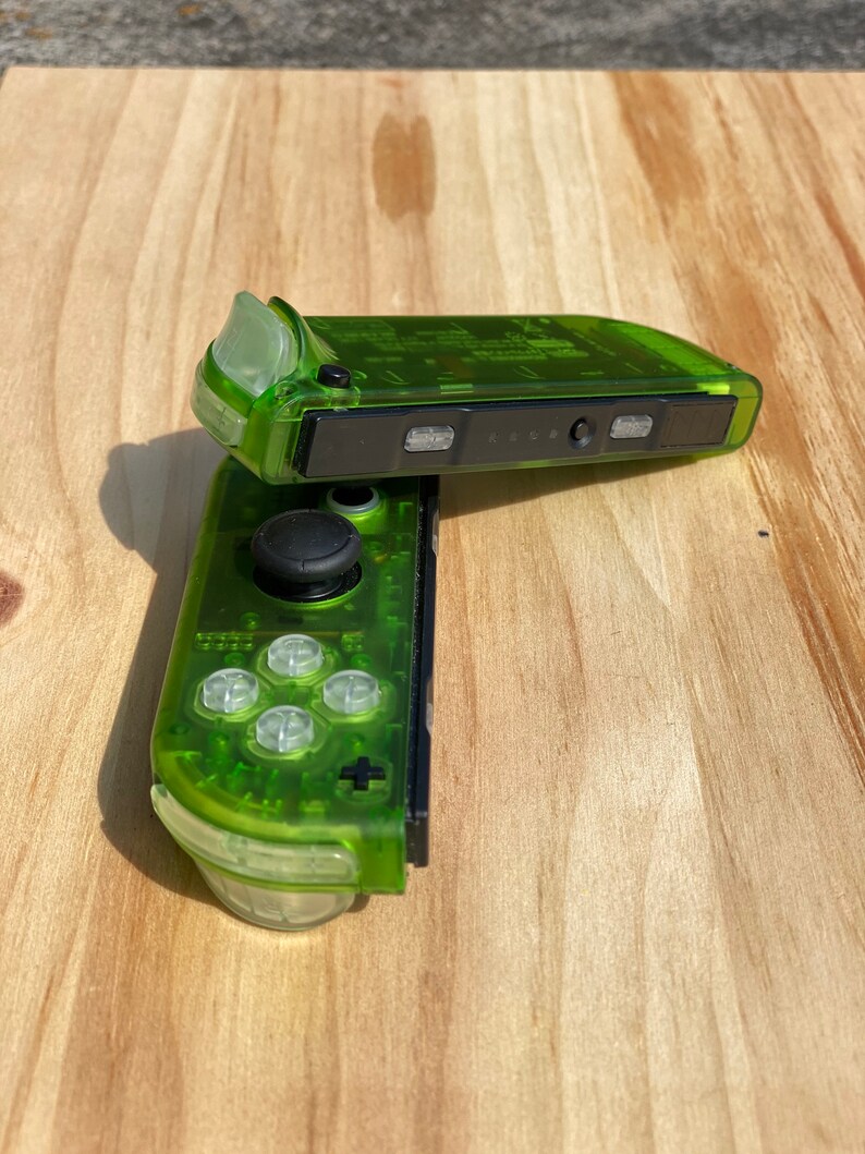 Transparent Green Joycons with Clear Buttons | Etsy