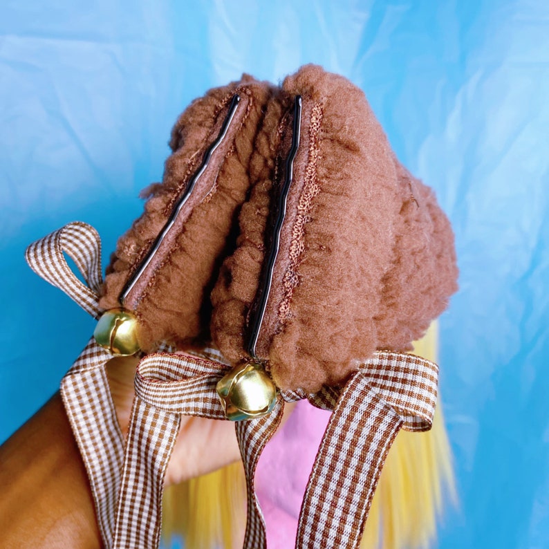 Brown Fluffy Cat ears Clip on furry cat ears Cosplay ears | Etsy