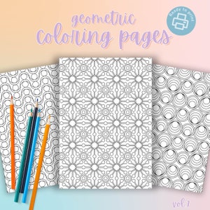 Geometric Design Adult Colouring Book, Geometric Shapes and Pattern ...