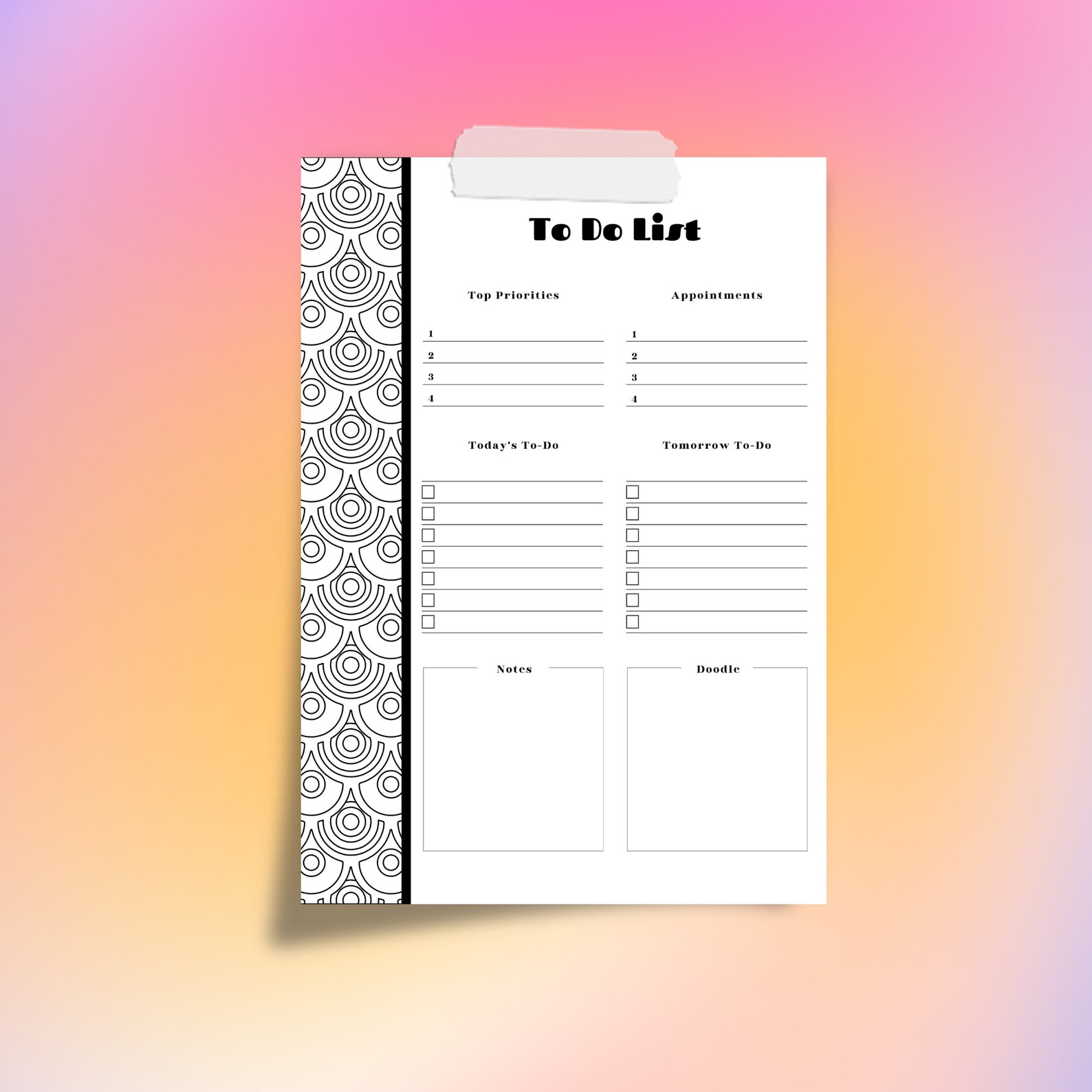 Printable Time Management Design to Do List PDF Download to - Etsy