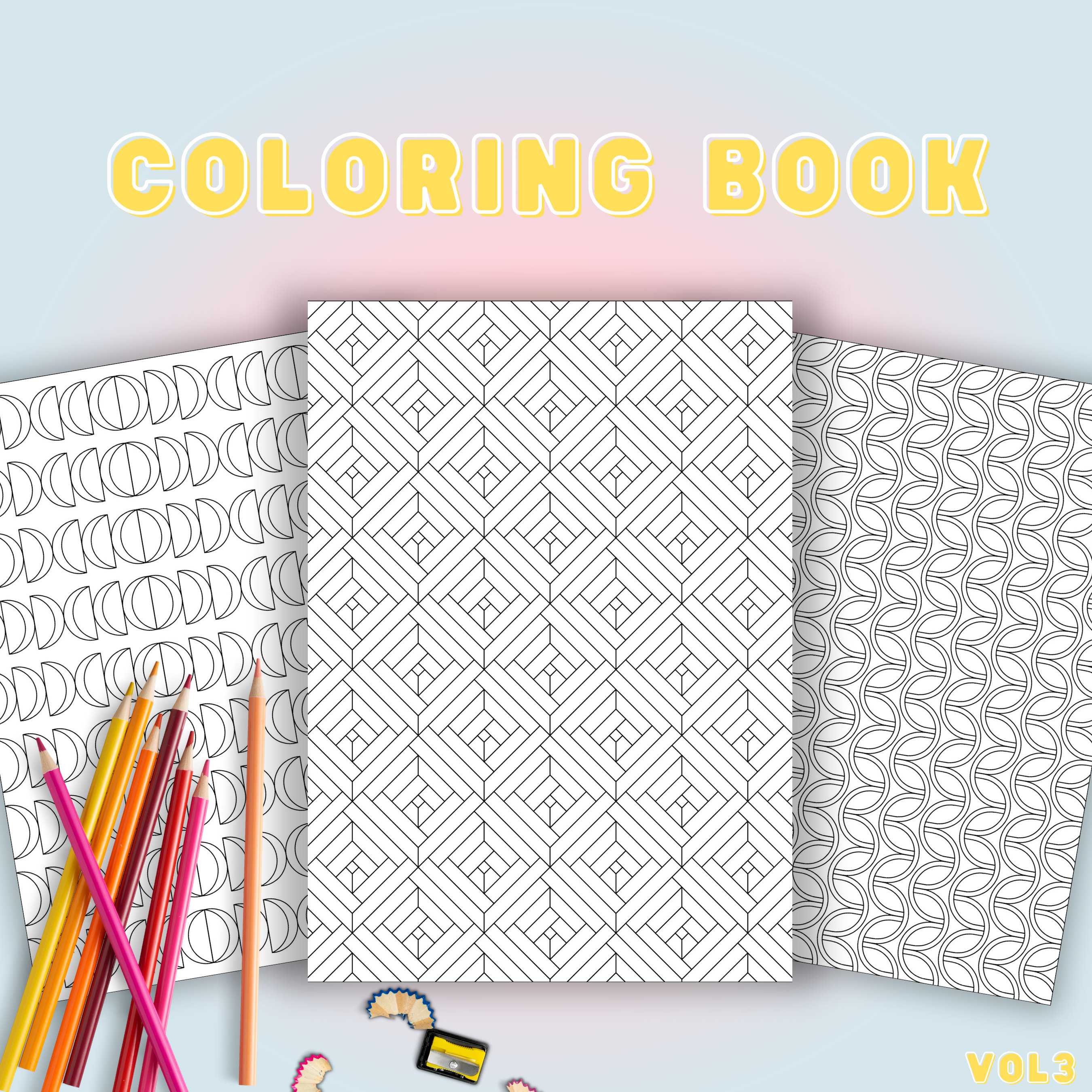 Geometric Pattern Coloring Pages | Modern Abstract Designs for Adults ...