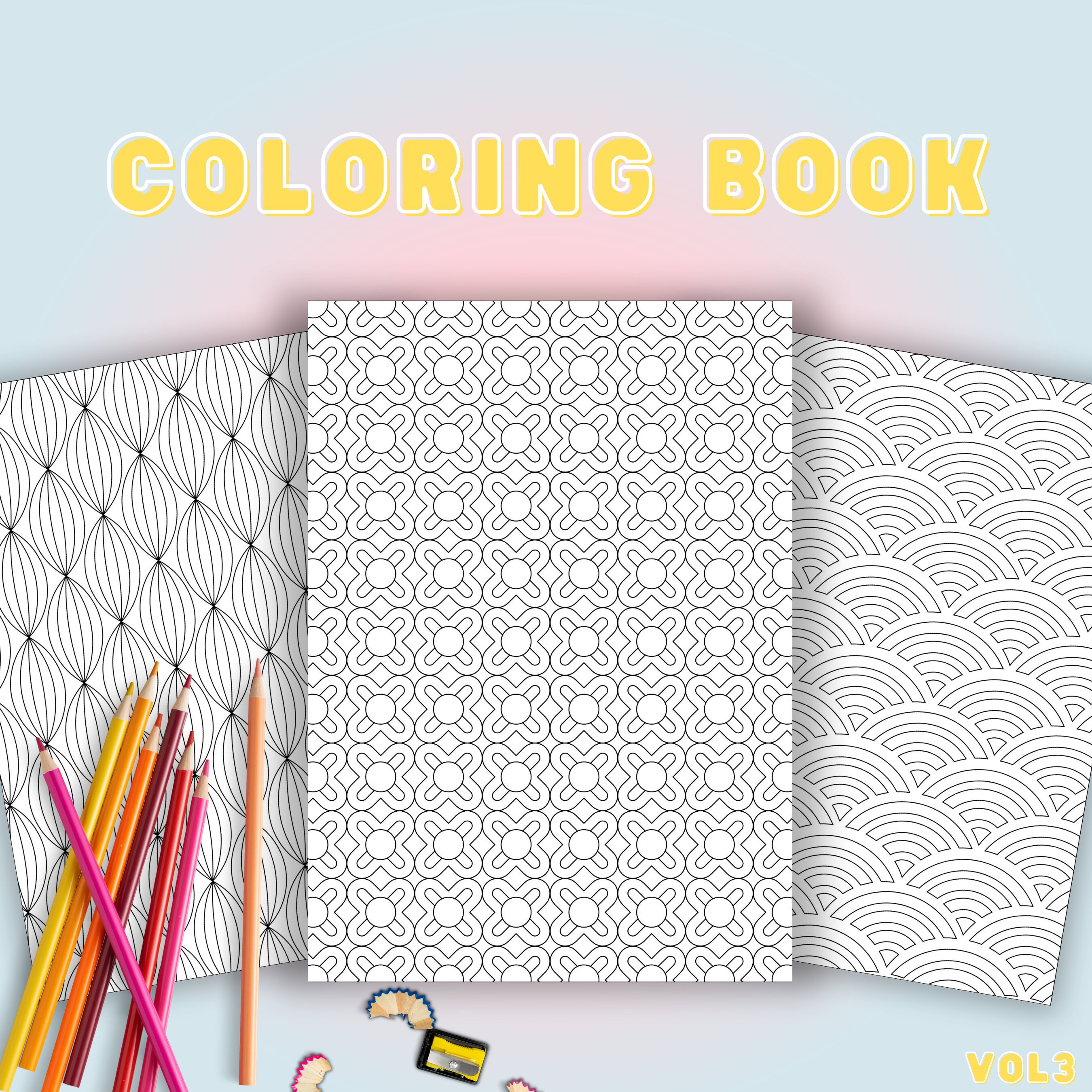 Geometric Pattern Coloring Pages | Modern Abstract Designs for Adults ...