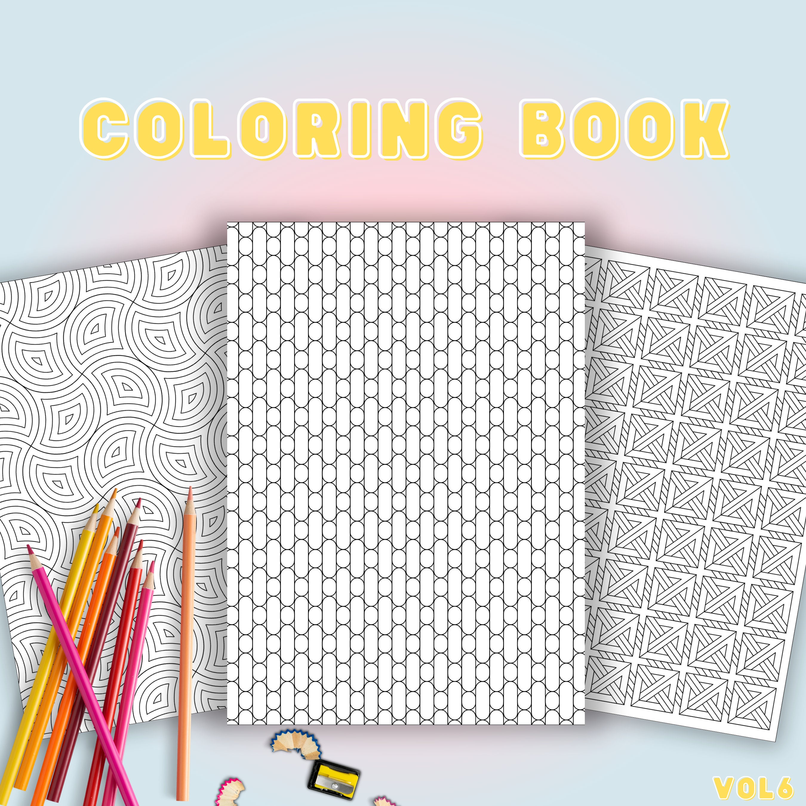 Geometric Coloring Book Pattern Coloring Pages Relax Coloring Book for ...