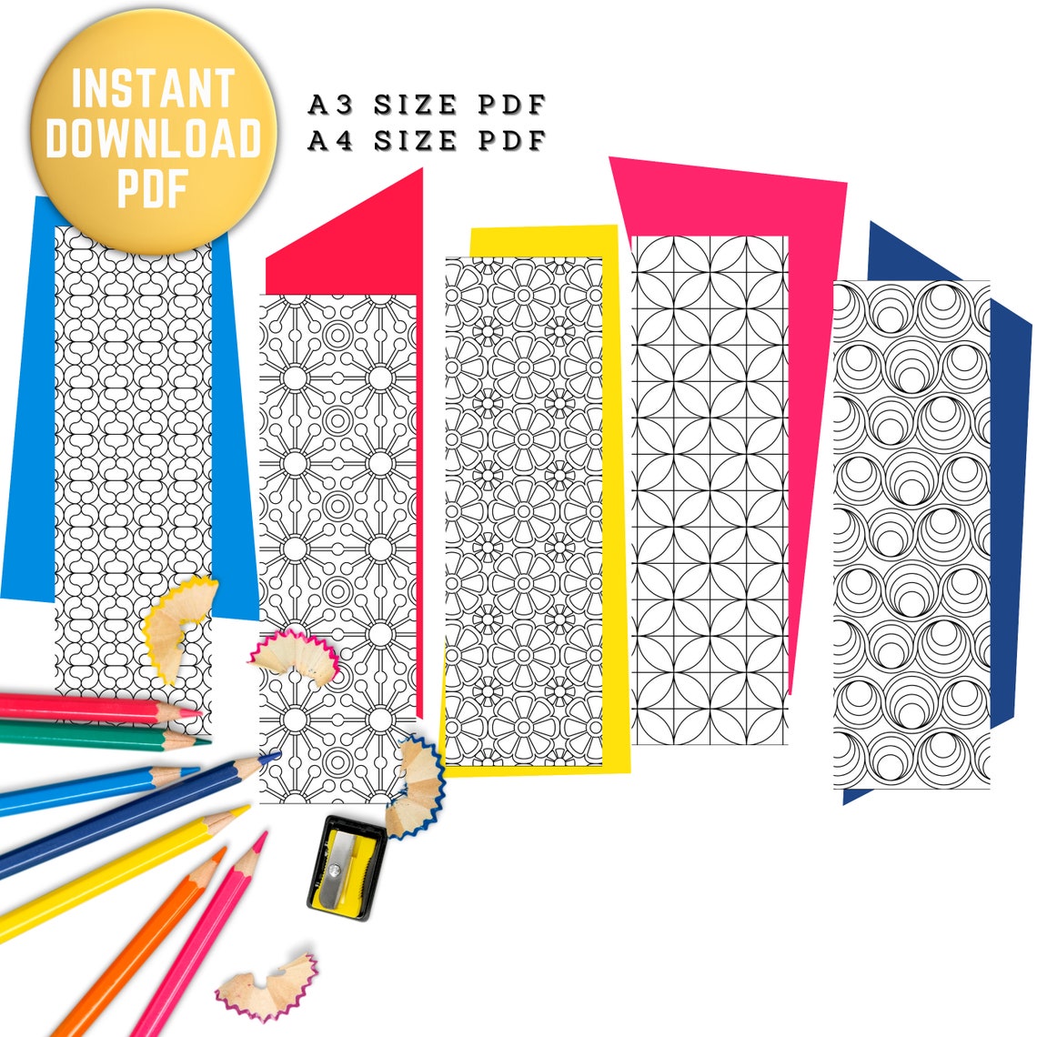 Geometric Design Adult Colouring Book, Geometric Shapes and Pattern ...