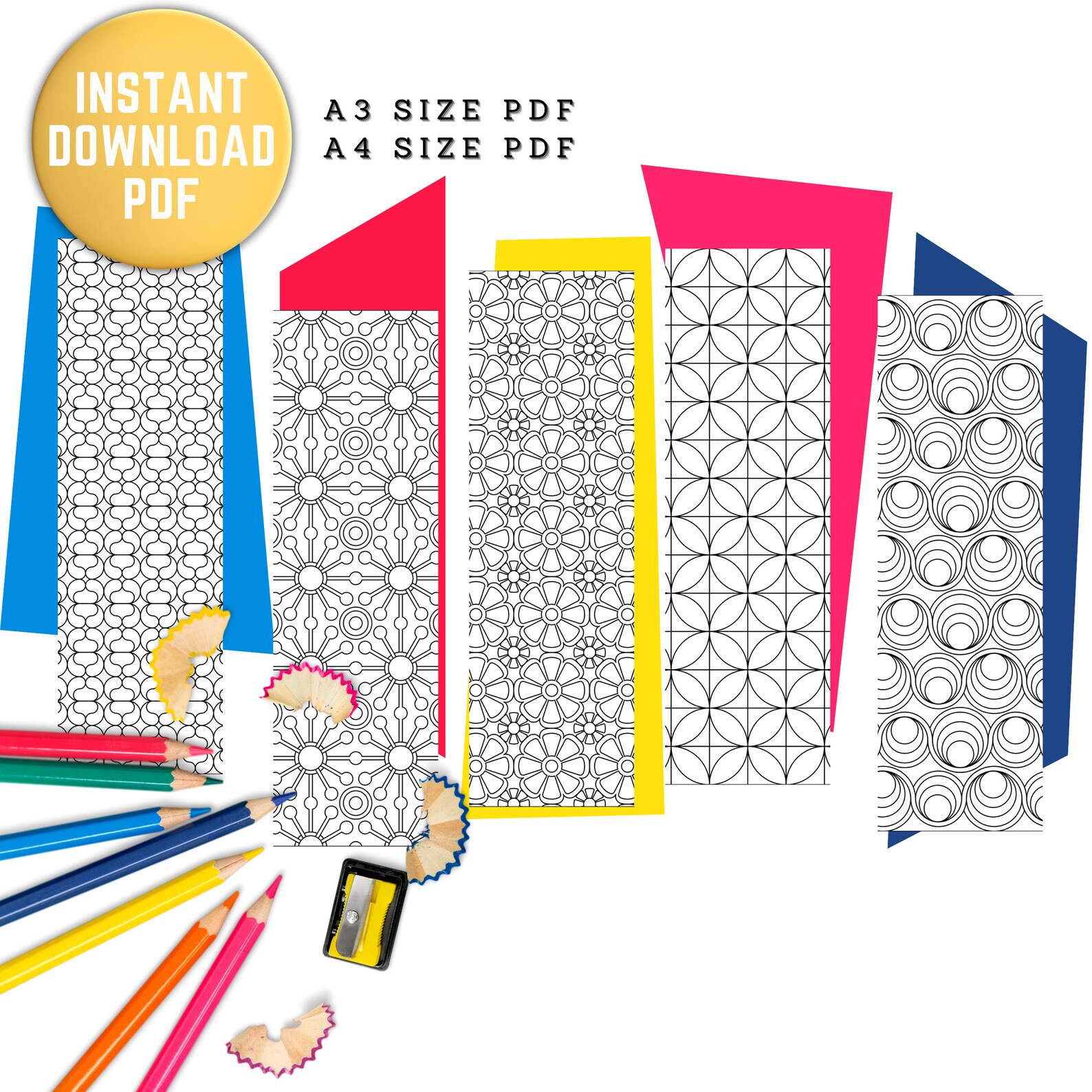 Geometric Design Adult Colouring Book, Geometric Shapes and Pattern ...