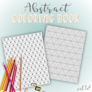 Geometric Shapes Adult Coloring Pages | Stress Coloring Book | Seamless ...