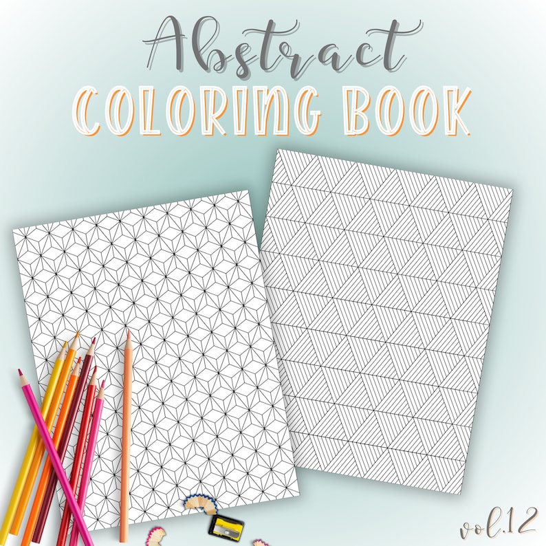 Geometric Shapes Adult Coloring Pages | Stress Coloring Book | Seamless ...