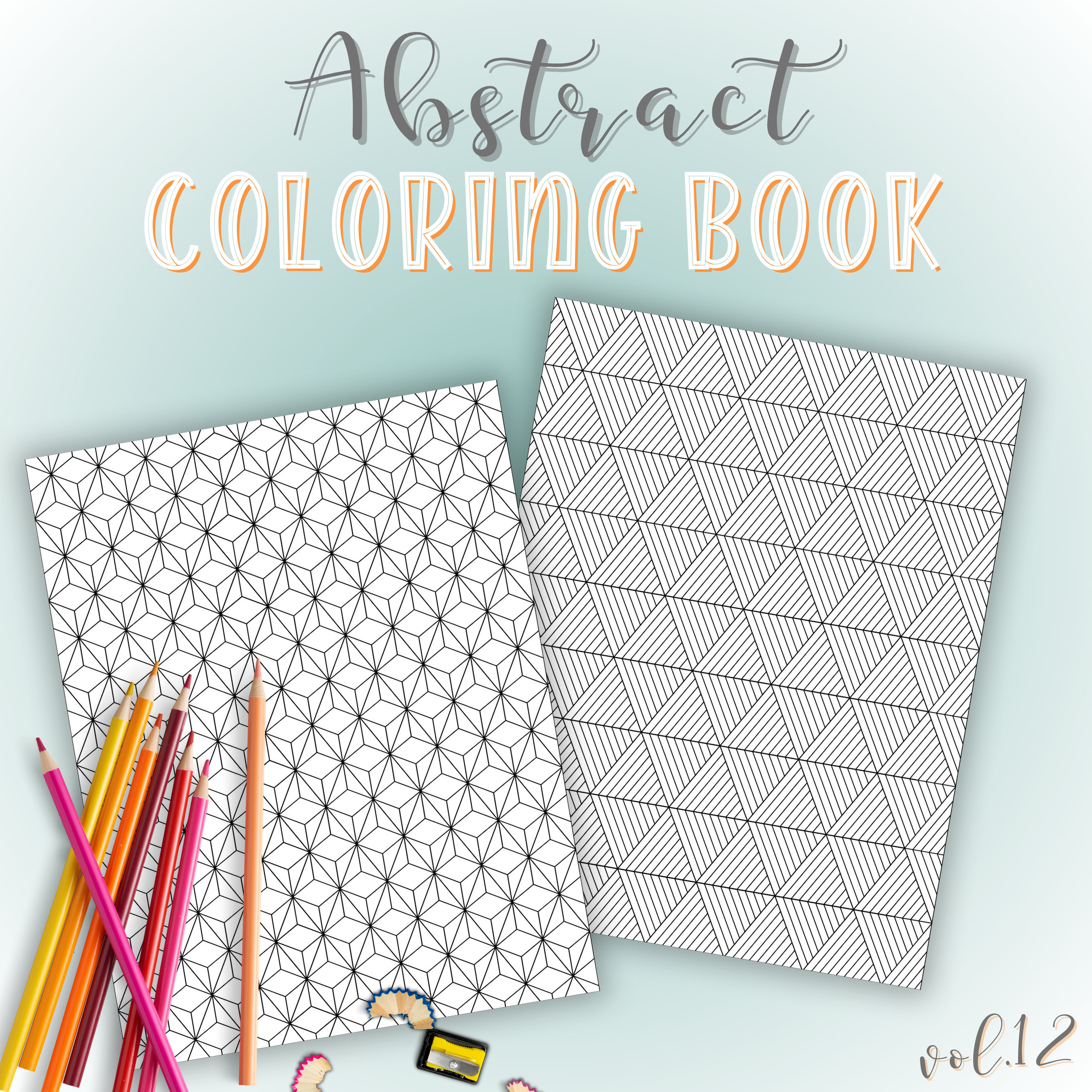 Geometric Shapes Adult Coloring Pages | Stress Coloring Book | Seamless ...