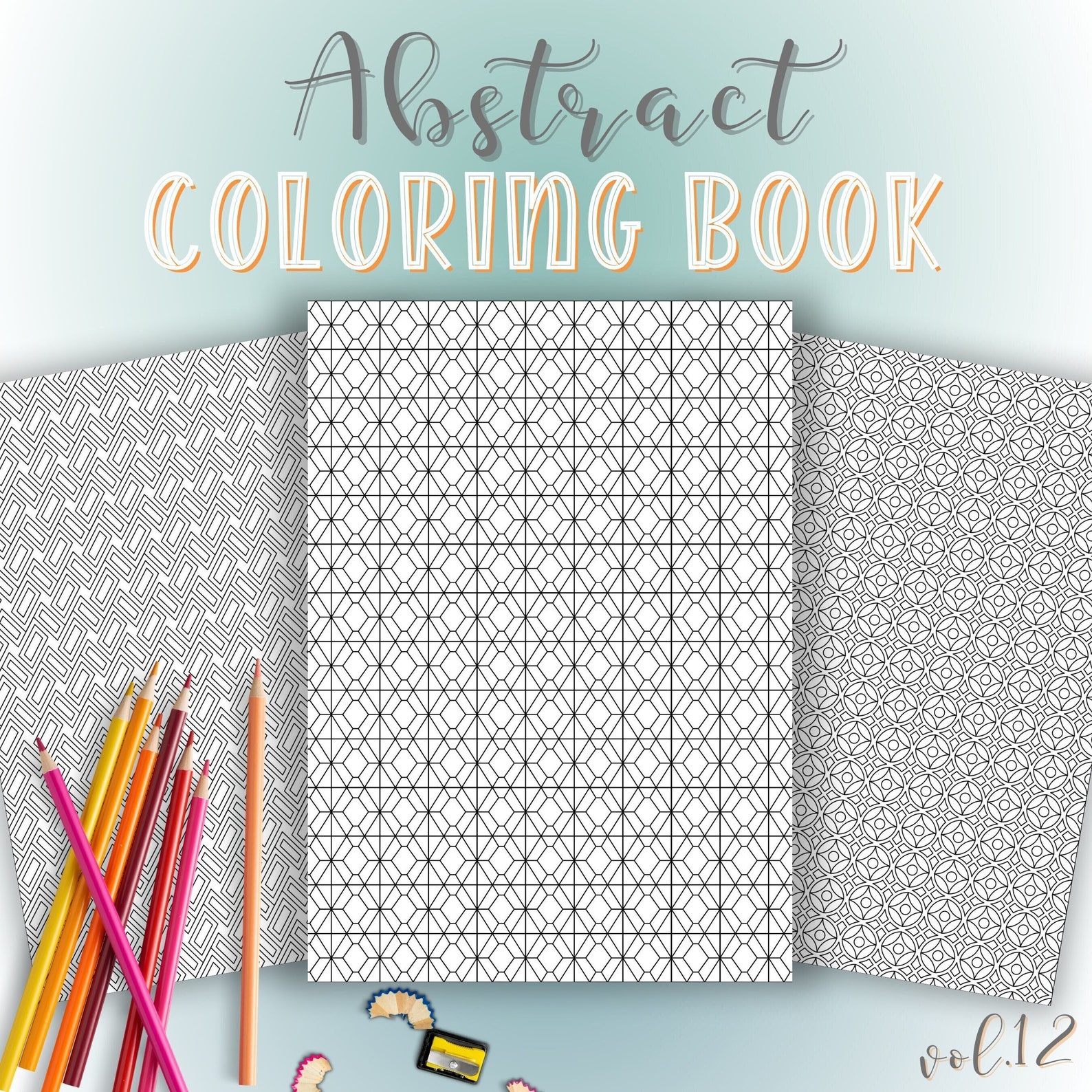 Geometric Shapes Adult Coloring Pages | Stress Coloring Book | Seamless ...