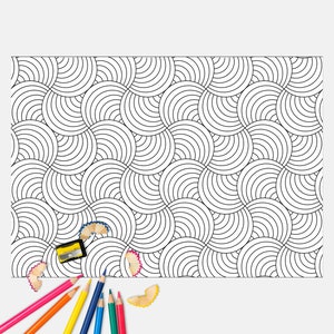 Abstract Wave Pattern Coloring Page Retro Themed Therapeutic - Etsy