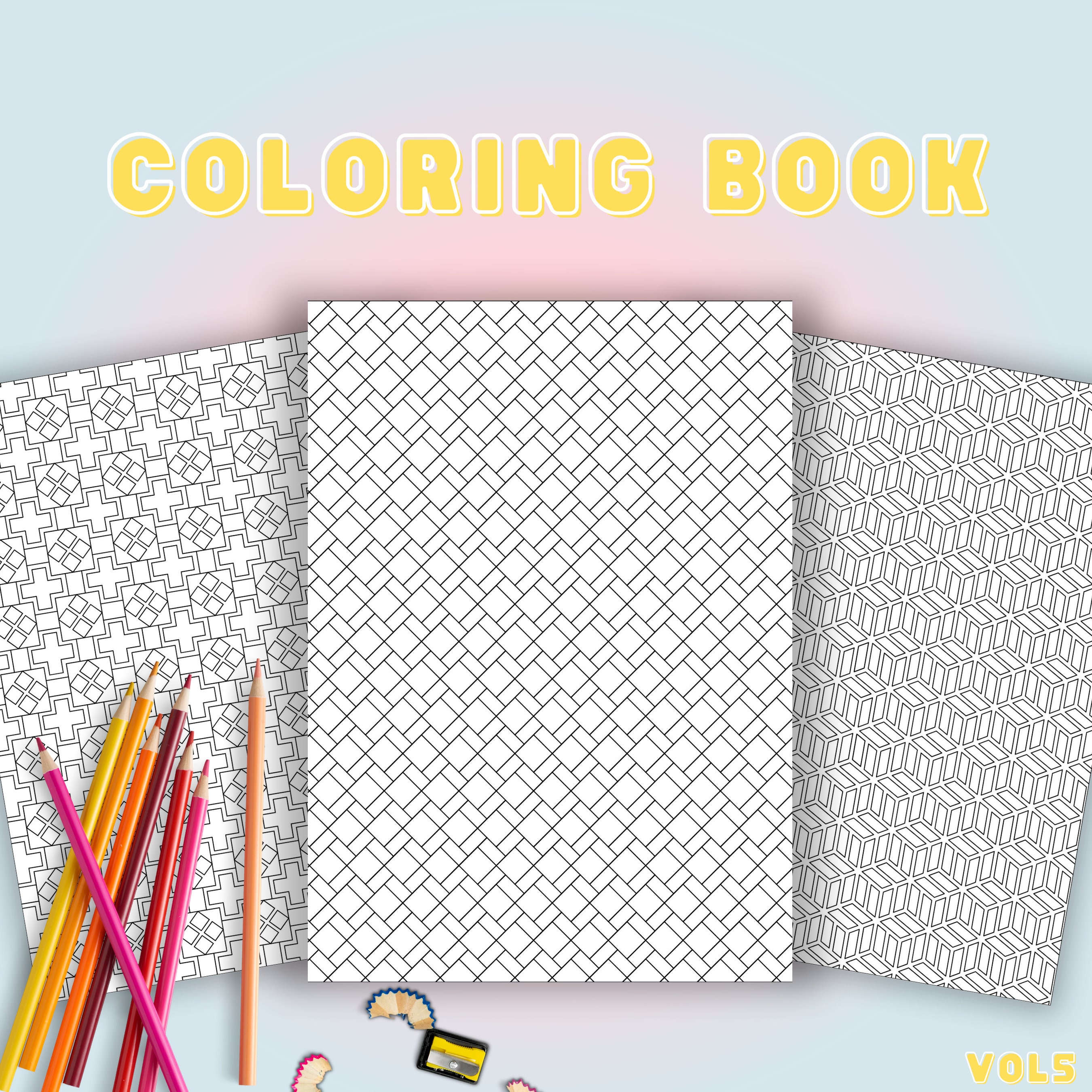 Geometric Coloring Book | Seamless Pattern Coloring Pages |abstract ...