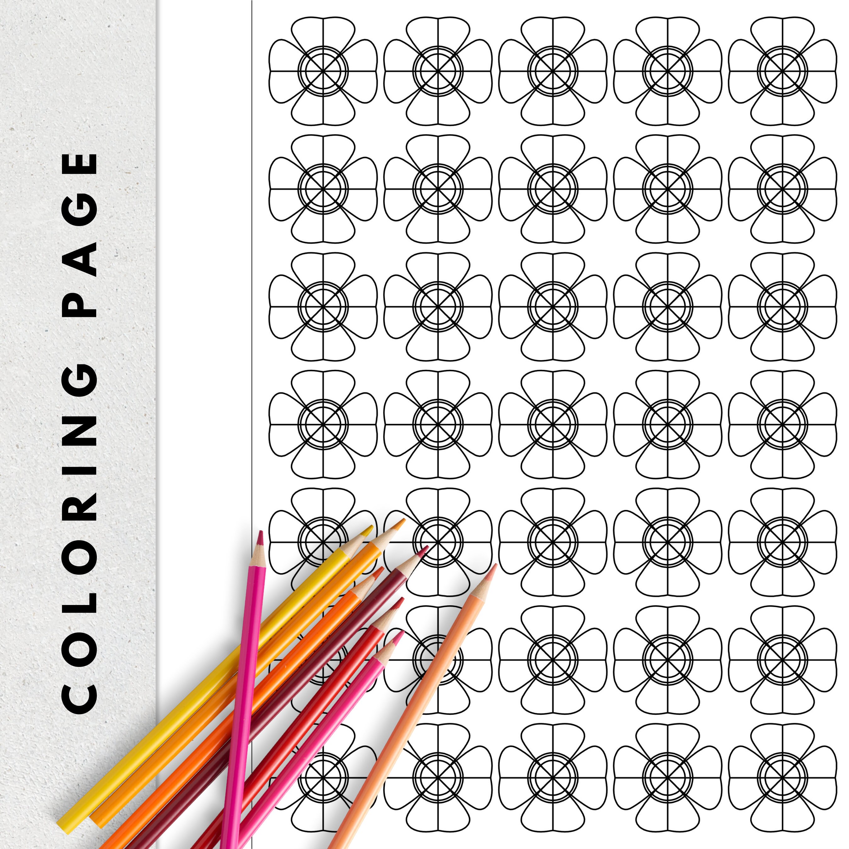 Pattern Coloring PDF Printable Stress Relief Coloring Color Therapy ...
