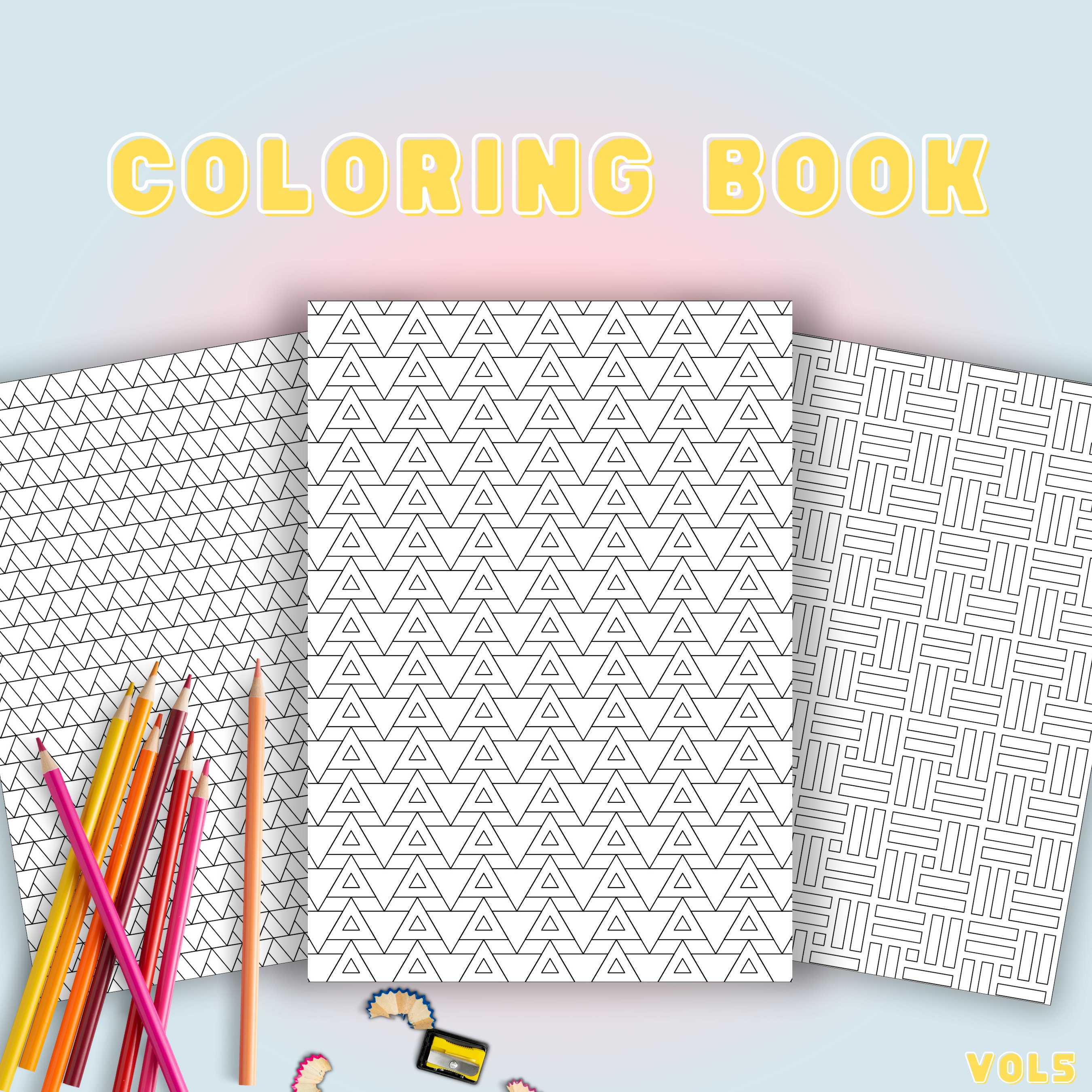 Geometric Coloring Book | Seamless Pattern Coloring Pages |abstract ...