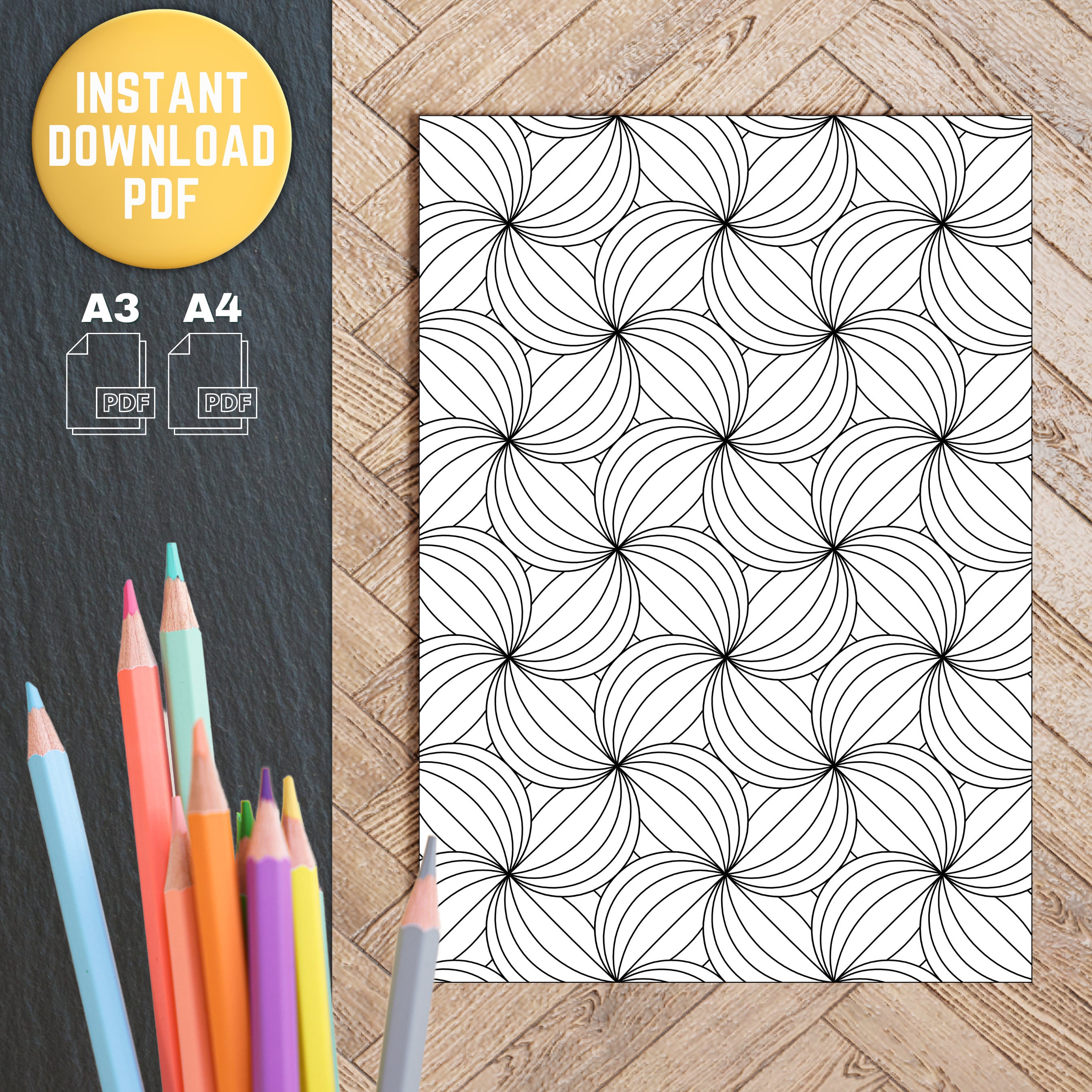 Abstract Pattern Colouring Page Pdf, Therapeutic Abstract Coloring ...