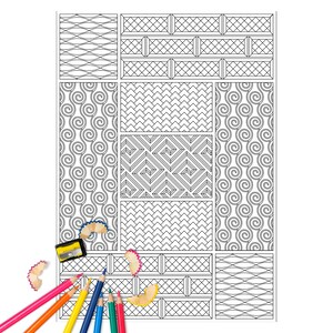 Aesthetic Design Intricate Coloring, Quilt Pattern Anti Anxiety ...