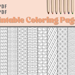 10 Printable Patterns Coloring Pages, A4 PDF Coloring,shapes Coloring ...