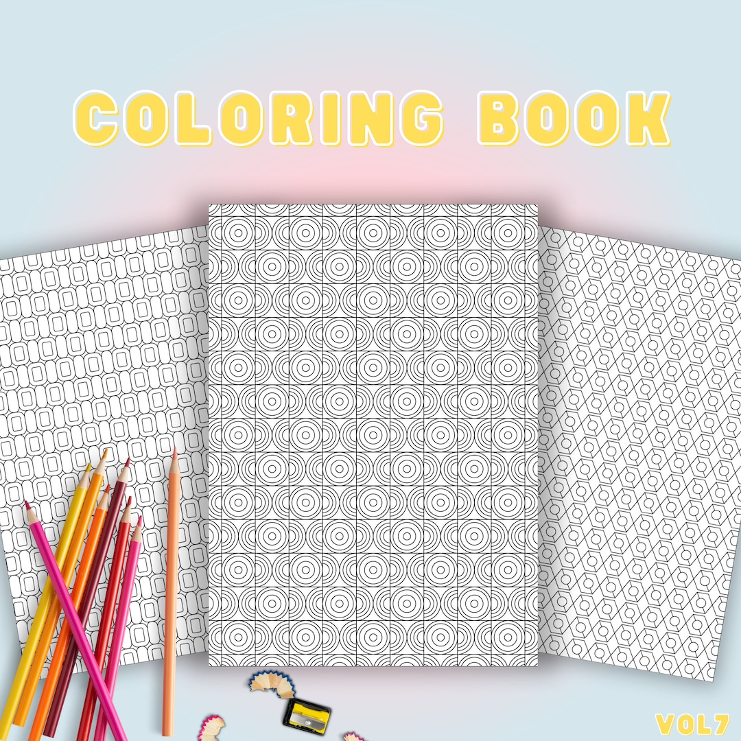 Geometric Coloring Pages PDF | Adult Coloring Book | Relaxation ...