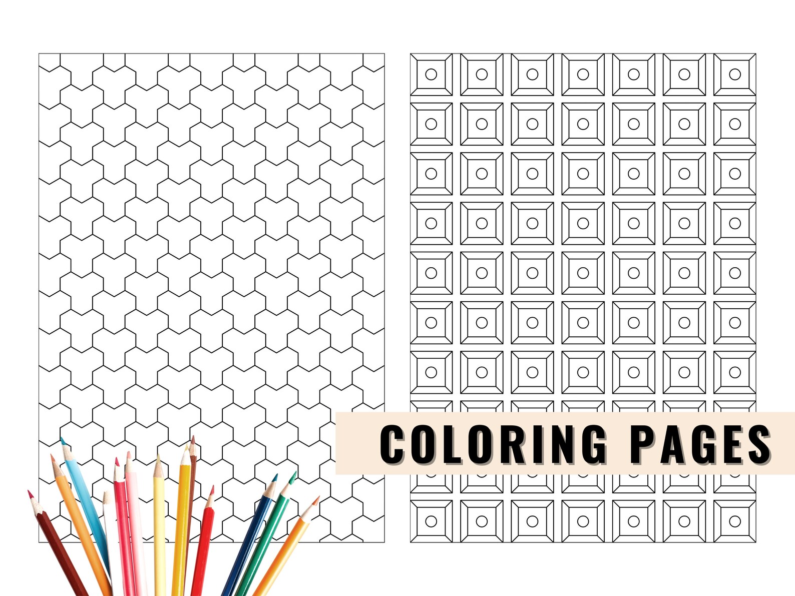 10 Printable Patterns Coloring Pages, A4 PDF Coloring,shapes Coloring ...