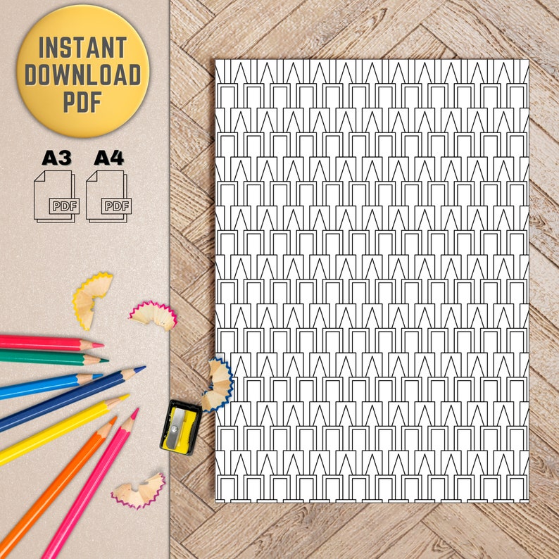 Printable A3 A4 PDF Patterns Coloringadult Coloring Page | Etsy